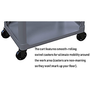 INDYAH Movable Trolleys, Kitchen Storage Hand Trucks, 3 Tier Hotel Cateservice Cart Plastic Cleaning Collection Trolley for Restaurants