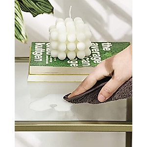 VASAGLE 39.4” Console Table, Tempered Glass Sofa Table, Modern Entryway Table, Metal Frame, Easy to Assemble, Adjustable Feet, for Living Room, Hallway, Gold Color ULGT26G