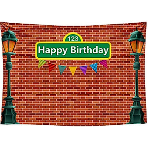 DePhoto Brick Wall Backdrop 1st Girl or Boy Birthday Party Baby Shower Photography Seamless Vinyl Photo Background Studio Prop PGT529A 7x5ft