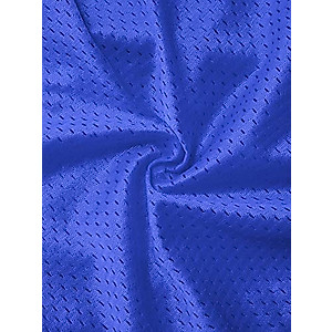 Hat and Beyond Mens Lightweight Basic Mesh Solid Basketball Jersey Workout Fitness Gym Shorts (4X-Large, 1ihb01_Royal Blue)