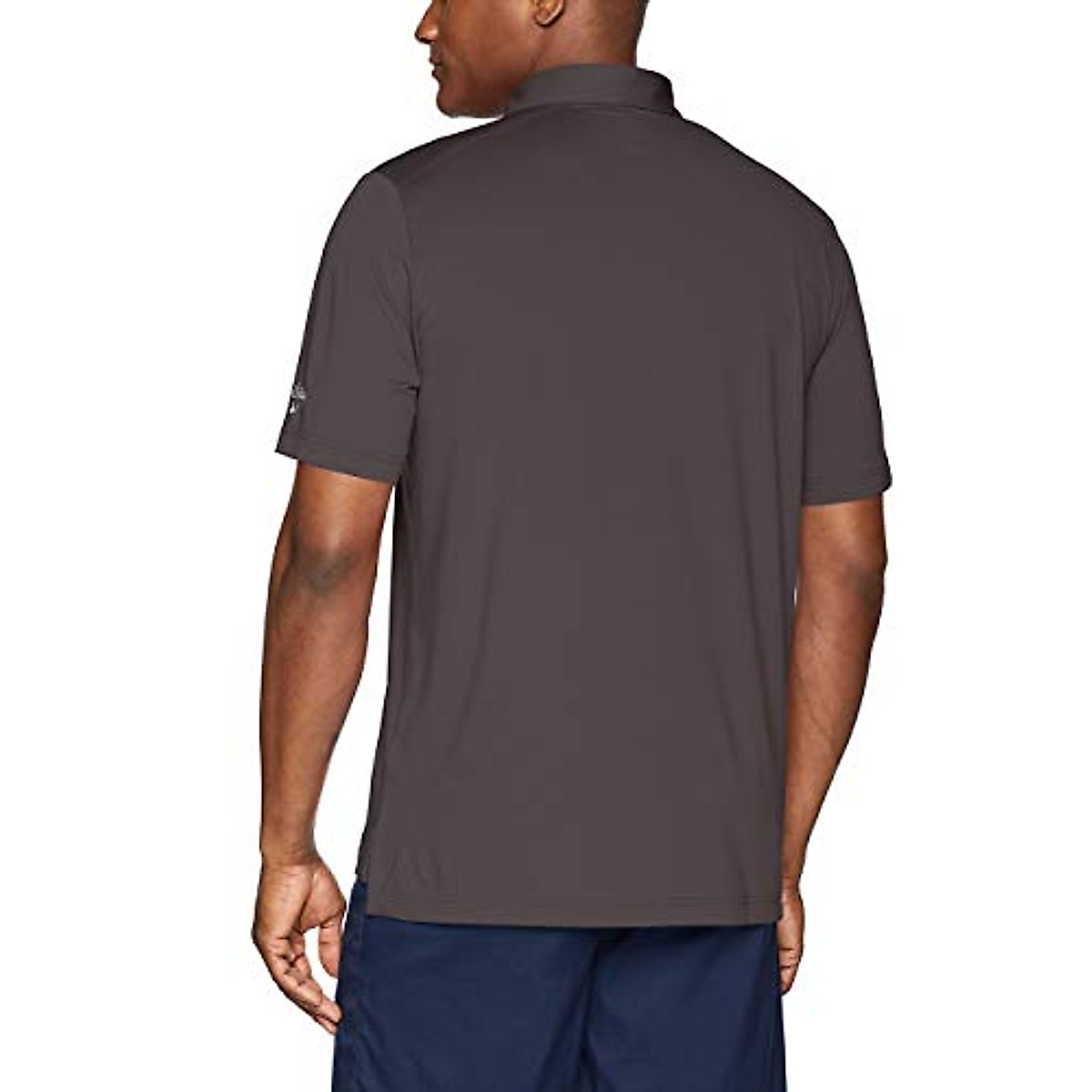 Callaway Men's Micro Hex Golf Performance Polo Shirt with Sun Protection, Solid Stretch Fabric, Asphalt, X-Large
