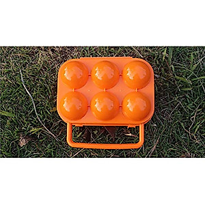 BESPORTBLE 6 Count Egg Container, Outdoor Plastic Portable Egg Container with Handle- Eggs Carrier Holder for RV, Trailer and Camper Kitchens or Camping Holds