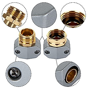 CYEAH Garden Hose Repair Kit 3 Sets, Zinc and Aluminum Male Hose End Water Hose Repair Connector, Garden Hose Repair Fittings, Fit 5/8" and 3/4" Garden Hose