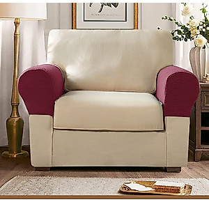 LINGXIYA Soft Stretch Plush Armrest Covers,Spandex Armrest Covers for Chairs/Sofas, Couch Arm Covers, Furniture Protector Armchair Slipcovers for Recliner, Set of 2
