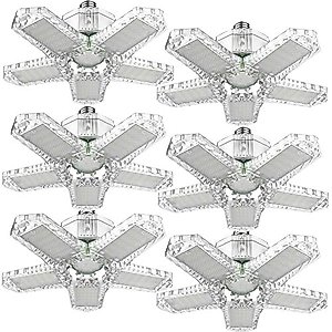 Led Garage Light 6 Pack, Led Super Bright Adjustable Panels Garage Light,180W Garage Lights Ceiling Led for Garage Basement