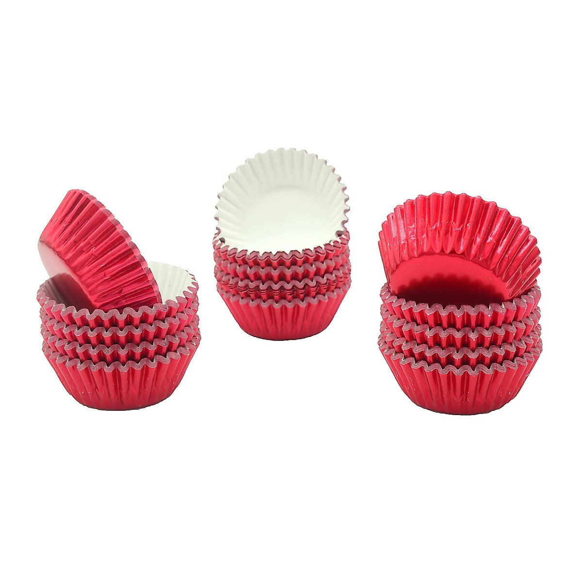 Mombake Mini Red Foil Cupcake Liners Muffin Baking Cups for Party and More, 300-Count
