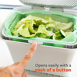 Full Circle Fresh Air Odor-Free Kitchen Compost Bin, Gray