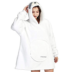 Women Blanket Hoodie Men Big sweatshirt oversized Adult Kids Animal Sloth Best Gift