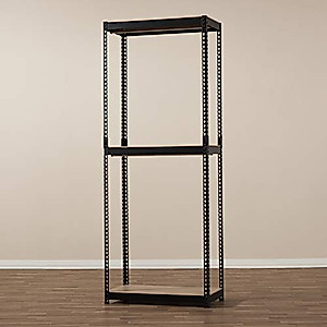 Baxton Studio Gavin 3 Shelf Metal Closet Coat Rack Storage Organizer