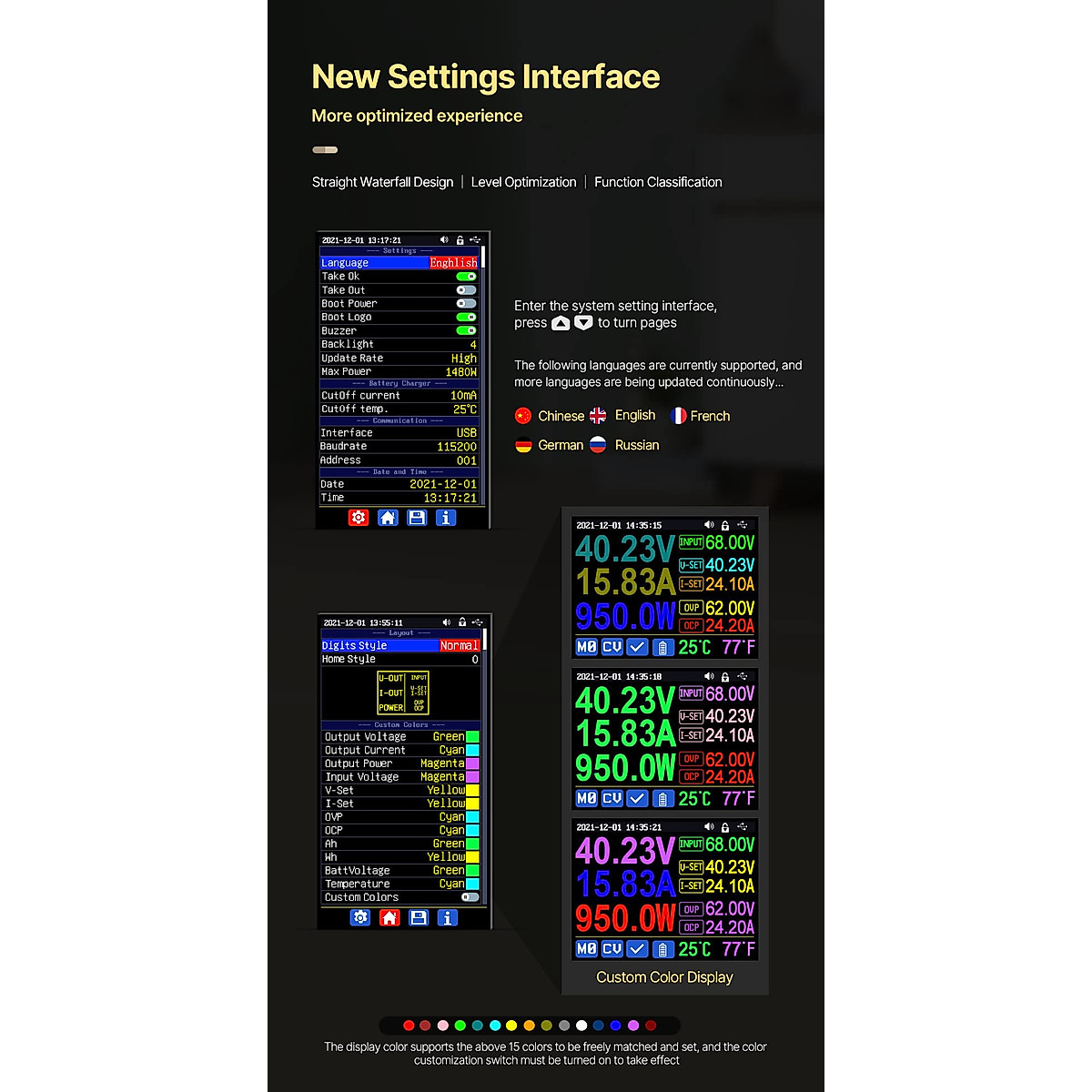 DC Power Supply Variable Adjustable Lab Bench Power Supply Buck Converter Step Down Switching Regulated 4-Digital LCD Display 60V 24A 1140W Assembled RD6024