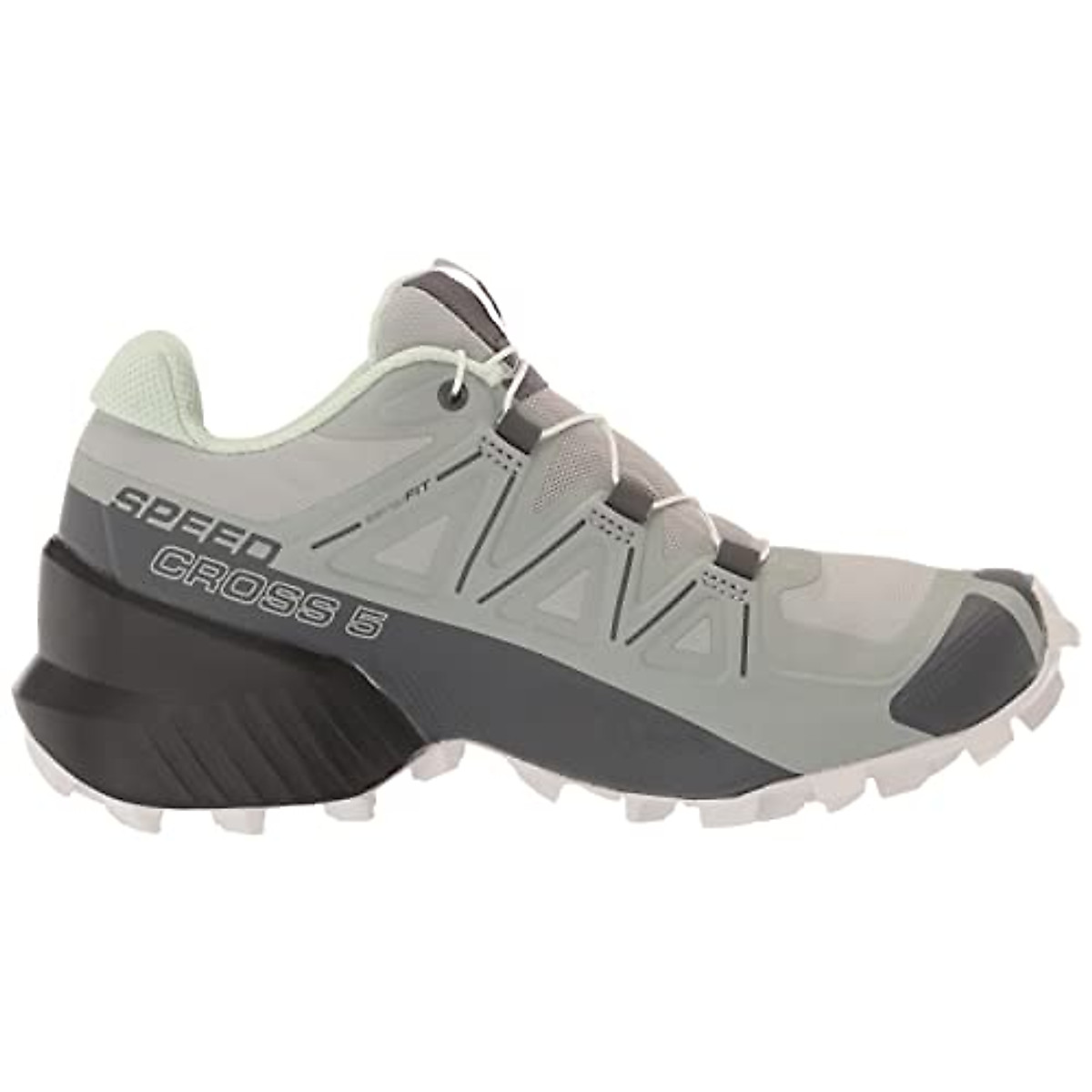 Salomon womens Salomon Women's Speedcross 5 for Women Trail Running Shoe, Wrought Iron/Spray/White, 9.5 US