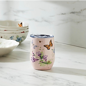Lenox 895749 Butterfly Meadow Pink Stainless Steel Wine Tumbler, 1 Count