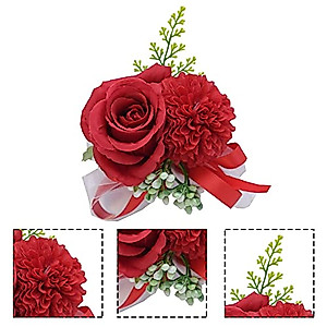 ADJ Wrist Flower - Handmade Artificial Rose Flower Wrist Corsage | Wristband Hand Flowers Wrist Corsage Bracelets, Corsage Wristlet Band for Wedding Bridesmaid Bridal Shower Prom Party