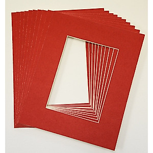 topseller100, Pack of 25 sets of 8x10 RED Picture Mats Mattes Matting for 5x7 Photo + Backing + Bags