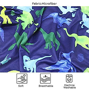 Toddler Pillowcase, Kids Pillow Cover for Sleeping, 2 Pack Dinosaur Set Fit Pillow Sized 13"x 18" Or 14"x19", 100% Silky Soft Microfiber, Envelope Closure, Baby Travel Pillowcase for Boys Girls