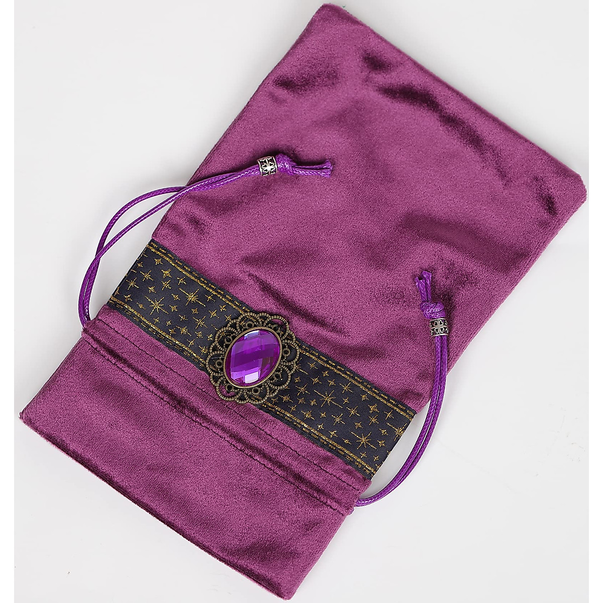 DOARLUO Tarot Bag Pouch Dice,Rune or Card Gift Bag,Drawstring Storage Bucket Bag 5" x 8" (Purple)