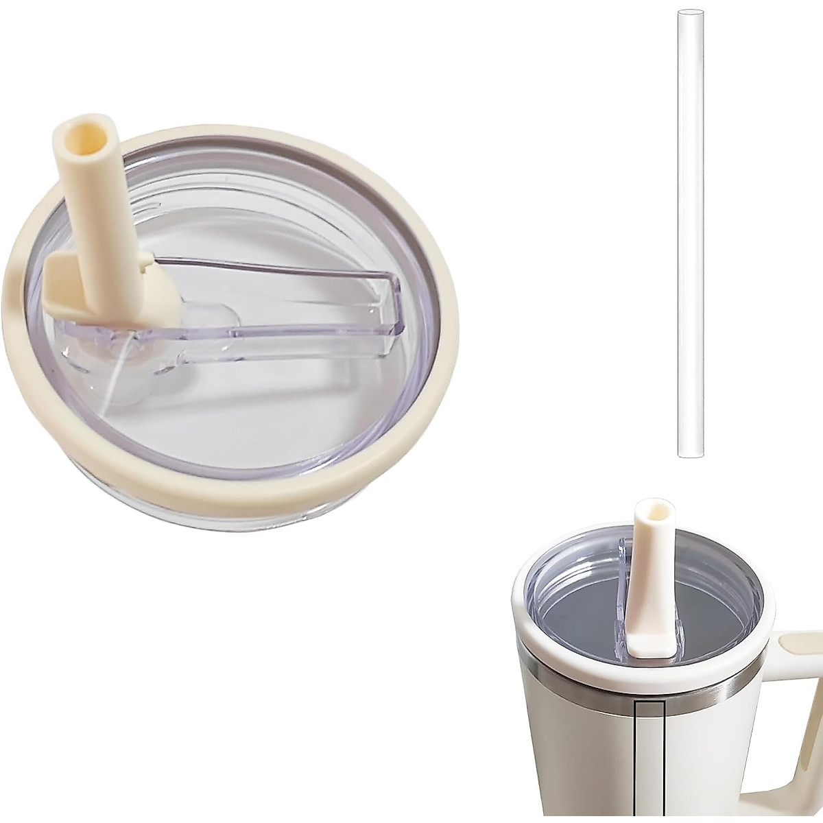 40 oz Tumbler Flip Straw Lid for Stanley Cup,Spill Proof Splash Resistant Tumbler Lids,Reusable Tumbler Cover for Stanley Cup