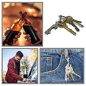 Multifunctional Keychain Bottle Opener Keychain multitool key organizer keychain stainless mini wrench screwdriver tweezers Utility pocket tool for Camping Outdoor Home Pub Beer Lover NOOMIEQCF