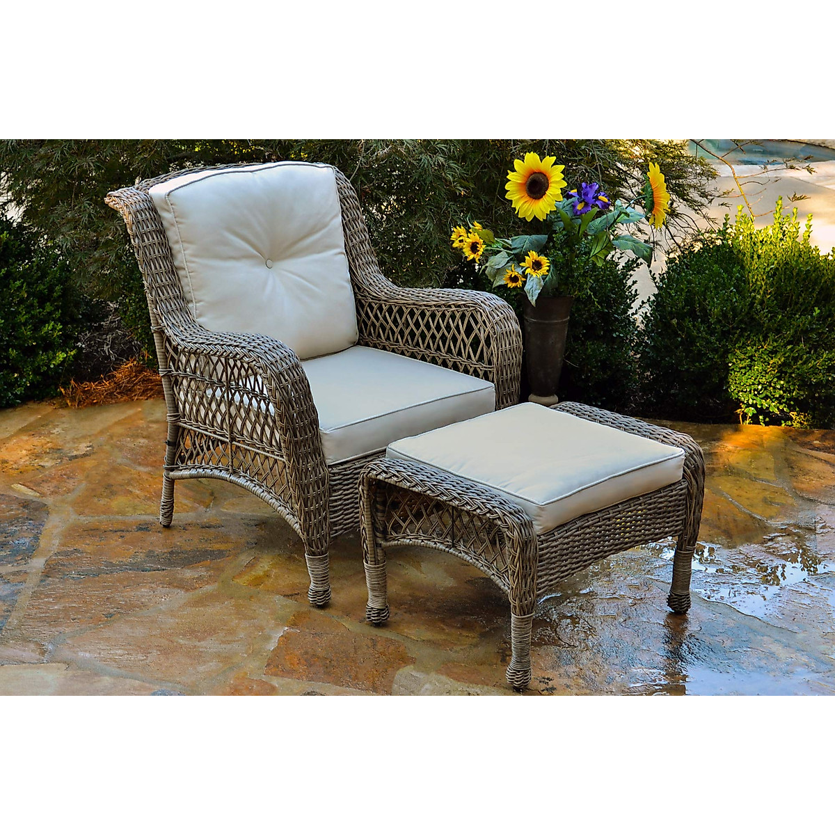 Tortuga Outdoor Rio Vista 6 Piece Sofa Patio Furniture Set, Brown and Beige