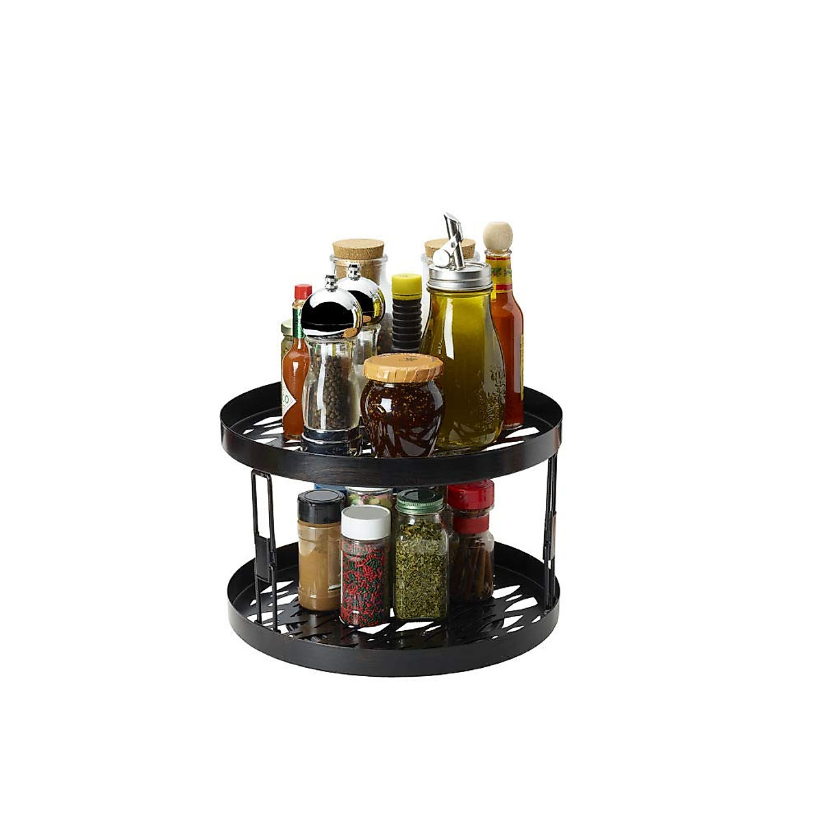 Gourmet Basics by Mikasa Haven 2-Tier Lazy Susan, Black