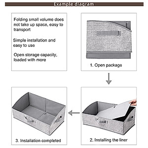 Zenlux 2 Packs Cube Storage Bins,Foldable Trapezoid Storage Bins with Handles,Closet Fabric Baskets for Organizing Toys,Clothes,Books and Office Supplies Shelves (Brown)