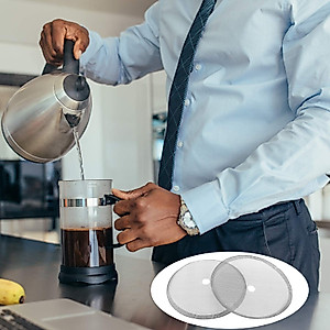 MTQY 6pcs French Press Replacement Filter Screen 3.8 inch 0.35 inch Hole Stainless Steel Coffee Filter Mesh for French Press Coffee Makers