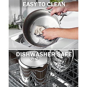 Cooks Standard Multi-Ply Clad Stainless Steel Stock Pot, 7-Quart Pasta Cooking Canning Dutch Oven Pot with Lid, Deep Stockpot Induction Cookware