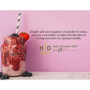 Hallelujah Diet Organic BarleyMax - Barley and Alfalfa Green Juice Powder, Berry Flavor, (8.5 Ounces, 120 Servings)