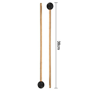 Shappy Bell Mallets Glockenspiel Sticks, Rubber Xylophone Mallet Percussion with Wood Handle, 15 Inch Long (Black)