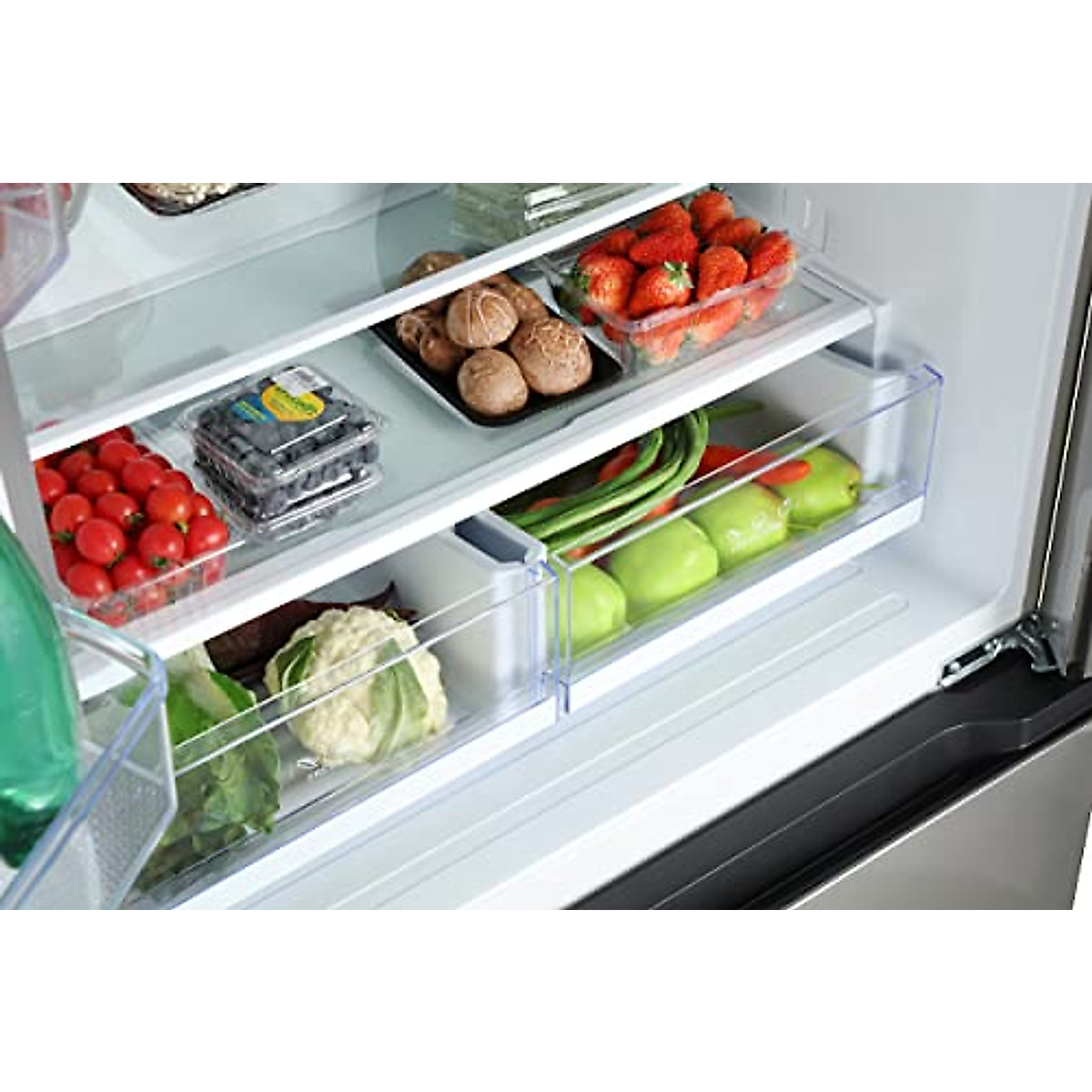 Hamilton Beach HBF1662 French Door Full Size Counter Depth Refrigerator with Freezer Drawer, 16.6 cu ft, Stainless