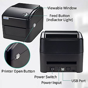 VRETTI Shipping Label Printer, Thermal Label Printer for Shipping Packages, 4x6 Barcode Label Printer Compatible with Windows & Mac System, Label Maker Machine for Small Business UPS Ebay Amazon label