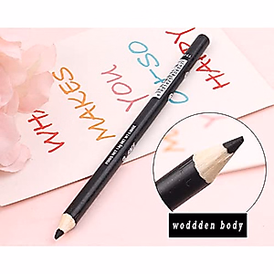 Black Eyeliner Pencil Set - 12 PCs Smudge Proof Matte Waterproof Long Lasting Makeup Eye Liners