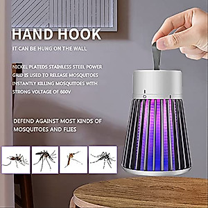 Qremove Bug Zapper,Electric Mosquito Zapper Portable Camp Mosquito Killer Rechargeable Indoor Bug Zapper Outdoor Mosquitoes Light with Hanging Loop,USB LED Purple Light Trap Backyard Camping Using