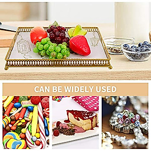 VALICLUD Golden Coffee Tea Serving Tray Eid Ramadan Food Tray Muslim Islam Mubarak Snake Plate Mubarak Dessert Plate Ramadan Mubarak Eid Decor Tray for Home Party Food Serving Dish