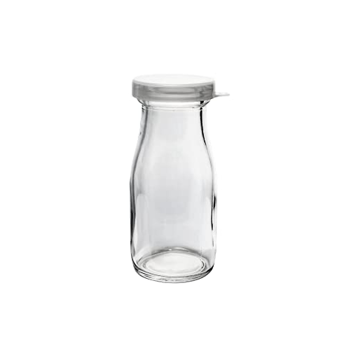 Old Fashioned Heavy Glass Half Pint Milk Bottle, Decanter Cream Server. With Lid (1 pack)