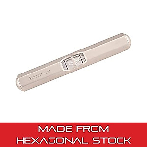 Starrett Pocket Level with Main Vial - Ideal for Machine Shop and Tool Room Use - 3-1/2" (88mm) Length, Satin Nickel-Plated Finish, Hexagon Stock with Convex Ends - 135B