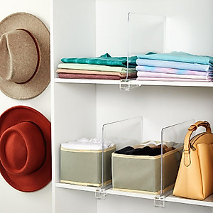 Juvale 6 Pack Clear Shelf Dividers for Closet Organization, Clothes Dividers for Shelves (8.25 x 11 in)