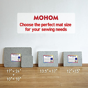 MOHOM 15" x 12" Wool Pressing Mat 100% New Zealand Felted Wool Ironing Mat Pad Blanket for Quilter, Sewing, Quilting Supplies and Notions