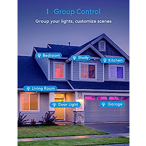 meross Smart Light Bulb, BR30 Flood WiFi LED Bulbs Compatible with Apple HomeKit, Alexa, Google Assistant & SmartThings, Dimmable E26 Multicolor 2700K-6500K RGBCW, 1300 Lumens 100W Equivalent, 1 Pack