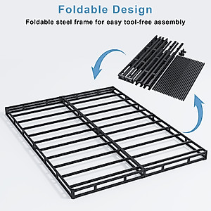 HOBINCHE Full Box Spring 3 Inch, Low Profile Box Spring for Full Bed, Heavy Duty Mattress Foundation,Metal Bed Base with Fabric Cover/Non-Slip/Easy Assembly