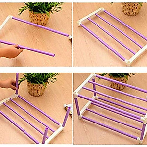 DINGZZ Simple Shoe Rack, Multi-Layer Plastic Storage Dust-Proof Household Space-Saving Shoe Cabinet