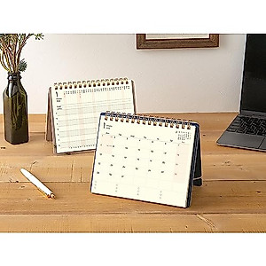 Midori 22285006 Plus Stand Diary Notebook, 2024, B6 Transformation Size, Monthly, Navy Blue, Starts October 2023 (beige)