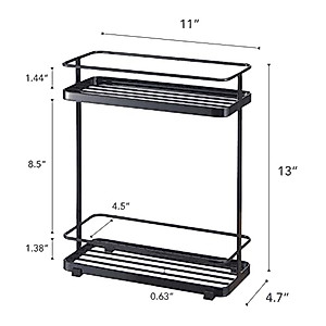 YAMAZAKI home 6791 Bath Rack-Bathroom Shower Storage Holder, Caddy Shelf Organizer, One Size, Black