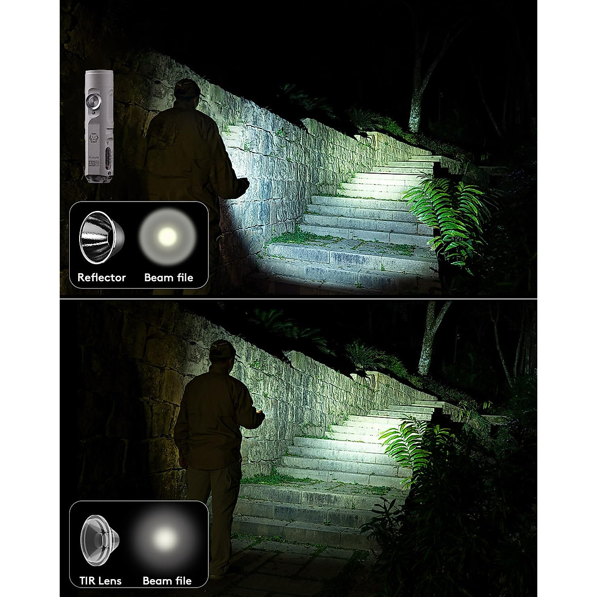 RovyVon A3 Pro G4 USB-C Rechargeable 7000K EDC Flashlight, 650 High Lumen Ultra Bright with Cool White, Momentary On, Lock Mode, Gift for Pocket Outdoor(Marble Surface)