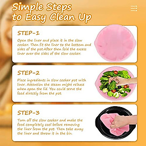 MEQUER Silicone Slow Cooker Liner Compatible with Slow Cooker Crockpot, BPA Free Insert Liners for Oval or Round Pot, Reusable & Leakproof Silicone Divider Fits 6 to 8 Quarts Slow Pot