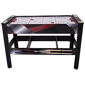 TRIUMPH SPORTS USA 4-in-1 Rotating Swivel Multigame Table – Air Hockey, Billiards, Table Tennis, and Launch Football , Black/White, 23.75 x 32.00 x 48.00"