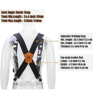 WELKINLAND 2Inch Elastic Mens suspenders, Heavy Duty suspenders for men, Work suspenders for men, Suspenders for men w/clips, Suspenders for men heavy duty, Mens suspenders for trousers