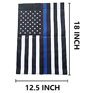 ERT Thin Blue Line Garden Flag Double sided 12.5 x 18 Inch Police Flag American Flag Made by Oxford lawn decoration