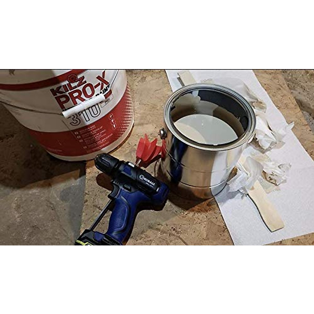 Edward Tools Paint Mixer Drill Attachment - Helix Mixer for 1 Gallon of Paint Epoxy, Resin, Silicone - Consistent Even Flow Stirrer Paddle - Works with all 3/8” and larger drills (1)
