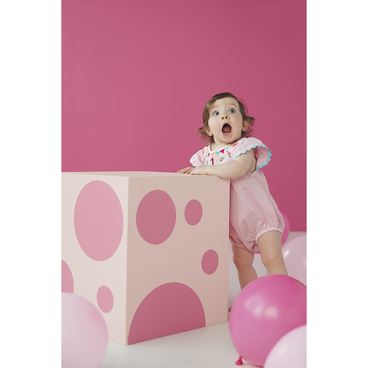 Mud Pie Baby Girls Smocked Birthday Bubble, 12-18 Months, Pink, 12-18 Months US